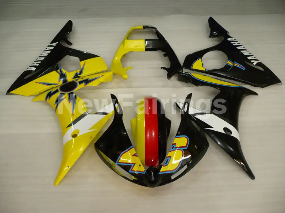 Number 46 Yellow and Black Sun Moon Fairing Kit for YZF R6 – NewFairings