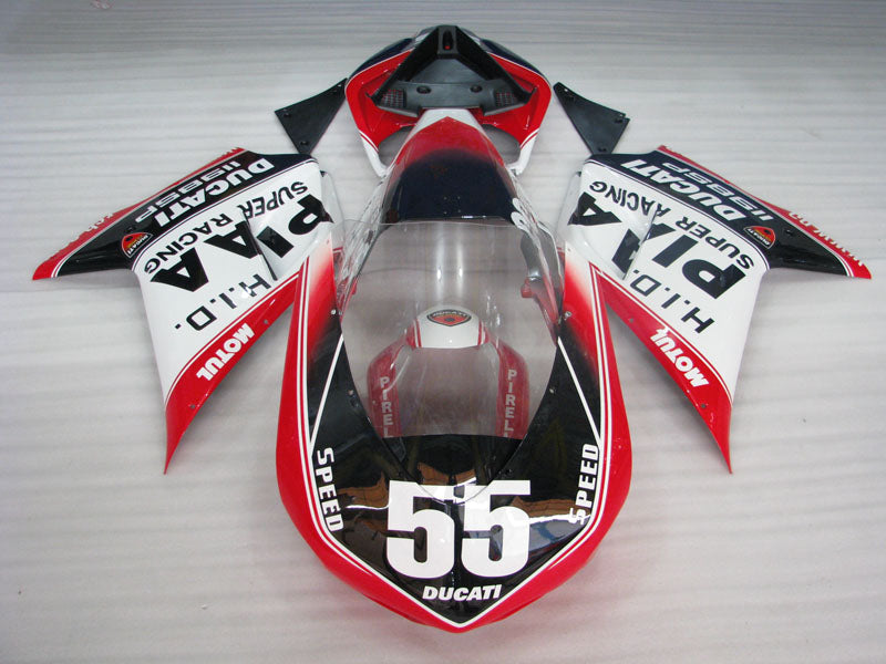 Number 55 Red White Black MOTUL Ducati 1198 Fairing Kit – NewFairings