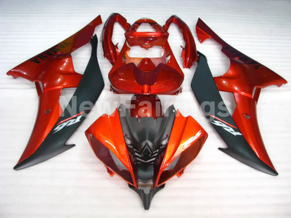 Orange and Matte Black Factory Style Fairing Kit for YZF-R6 – NewFairings