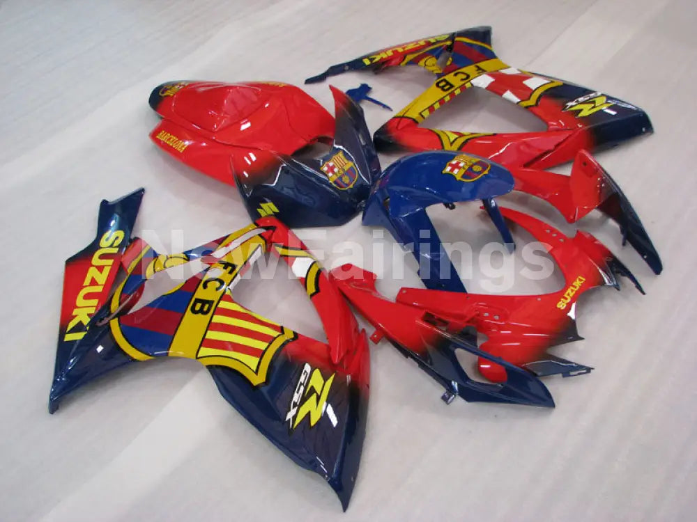 Red and Blue Yellow FCB - GSX-R750 06-07 Fairing Kit | High Quality ...