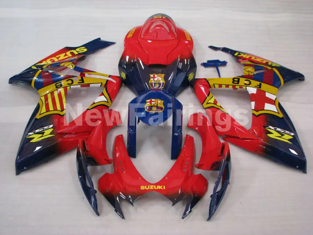 Red and Blue Yellow FCB - GSX-R750 06-07 Fairing Kit | High Quality ...