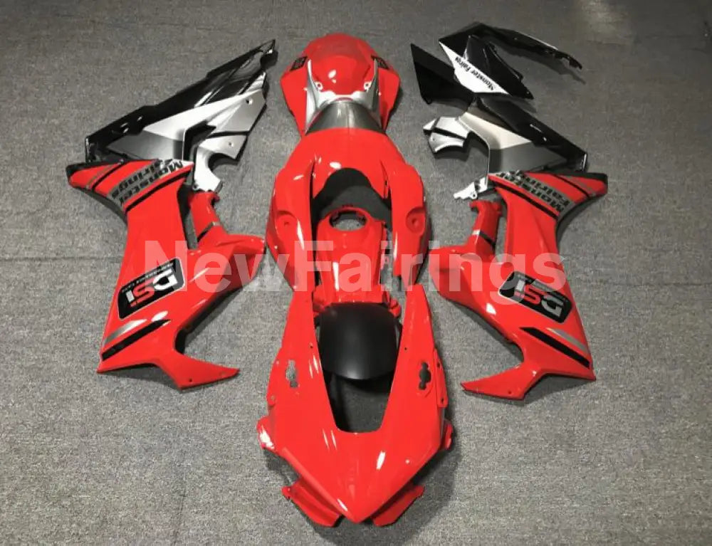 Rev up your ride with the Red and Silver Factory Style Fairing Kit for ...