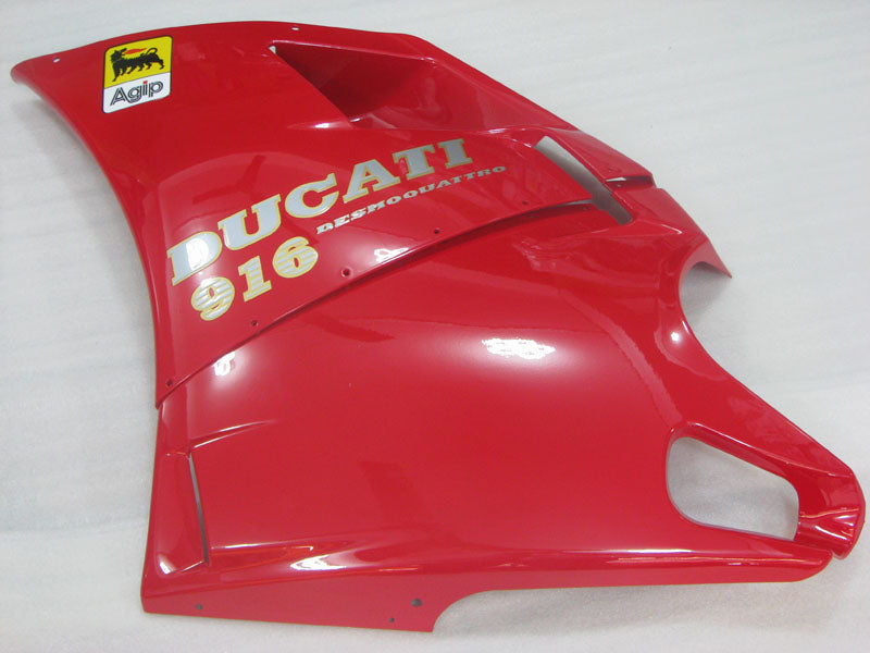 Red and White Black Factory Style - Ducati 916 96-02 Fairing Kit (Sing ...