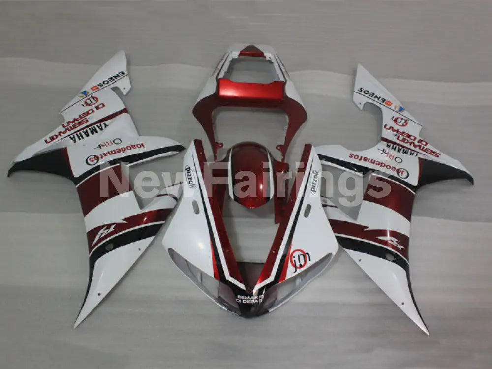 Heartfelt White and Wine Red YZF-R1 Fairing Kit – NewFairings